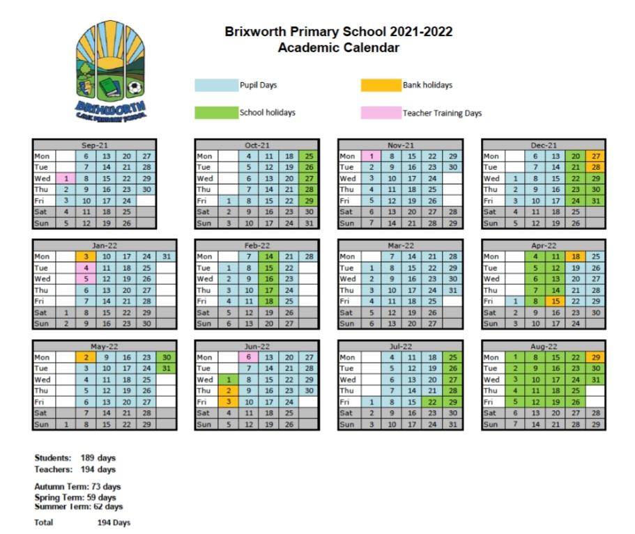 Term Dates – Brixworth Centre Pre School
